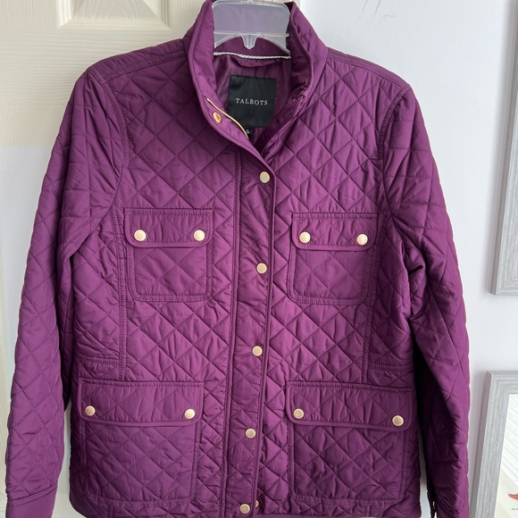 Talbots | Jackets & Coats | Talbots Dark Purple Quilted Barn Jacket ...
